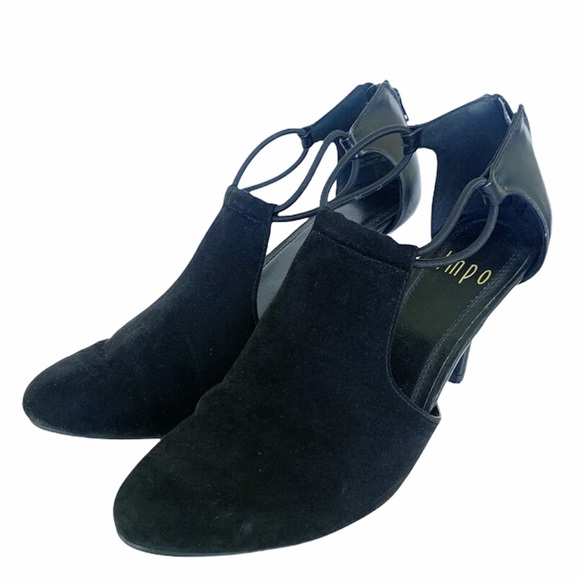 Impo | Shoes | Impo Treat Black Faux Suede Back Zip High Heels | Poshmark